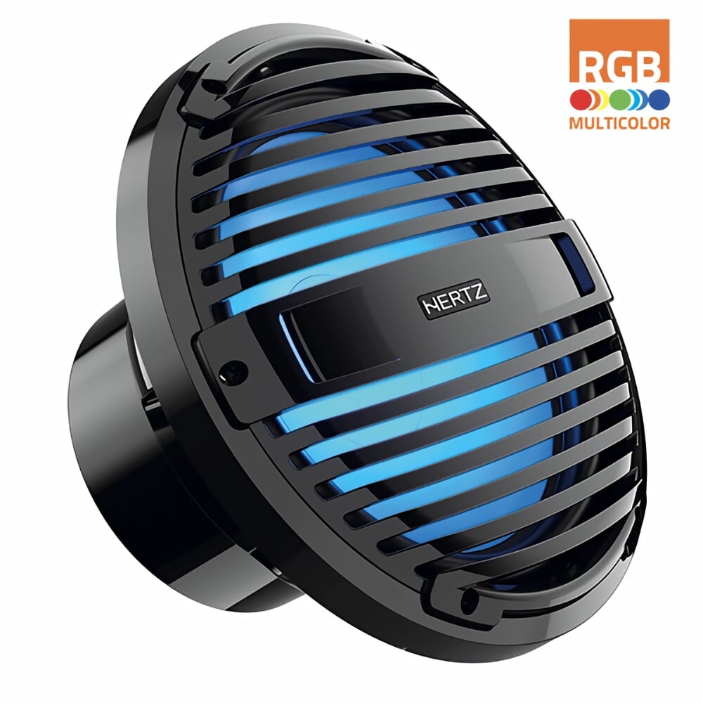 Hertz 500W 10" 4 Ohm HMS RGB LED Marine Subwoofer - Total Black ...