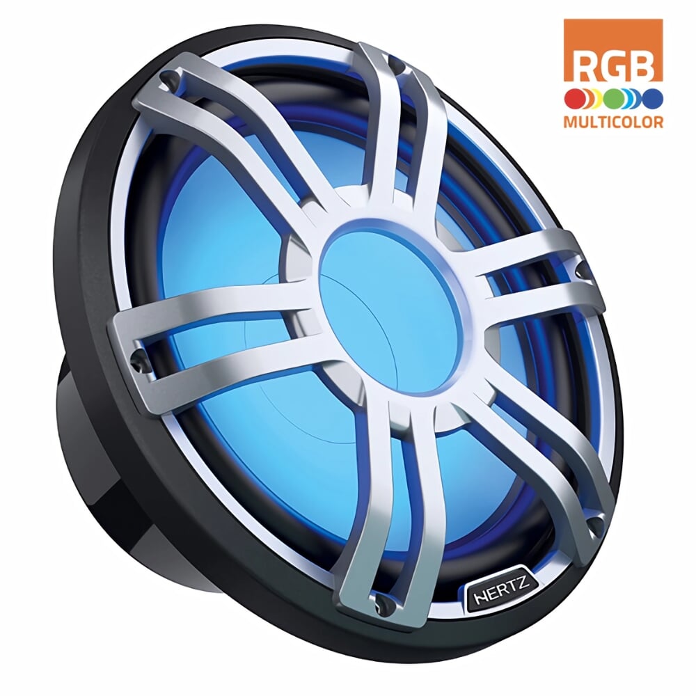 Hertz 1000W 12" 2 Ohm HMS RGB LED Marine Subwoofer - Sports Grey ...